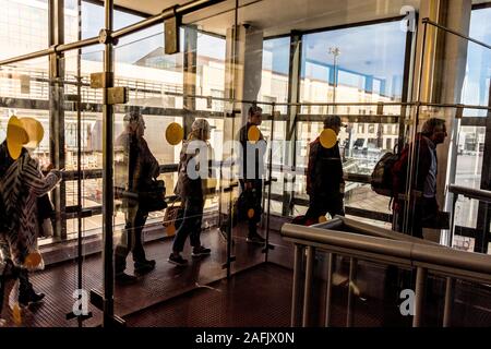 Passengers Boarding a Ryanair flight at Malaga Airport Spain Stock ...