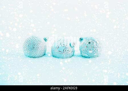 White blank lies on Christmas tree branches. Christmas composition ...