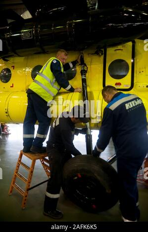 Maintenance of MI-8 helicopter gear Stock Photo - Alamy