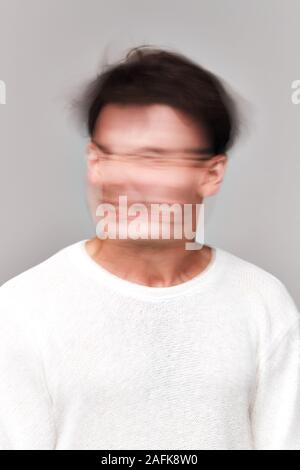 Concept Shot Of Man With Distorted Face Illustrating Mental Health ...