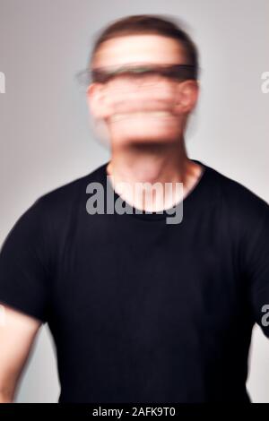 Concept Shot Of Man With Distorted Face Illustrating Mental Health ...