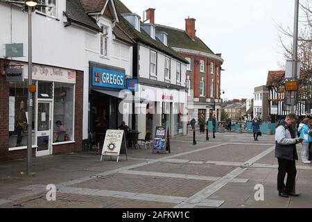 Pedestrianised High Street, Leatherhead, Surrey, England, United ...
