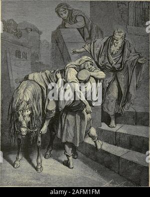 Good Samaritan puts the wounded man on his donkey Parable of the Good ...