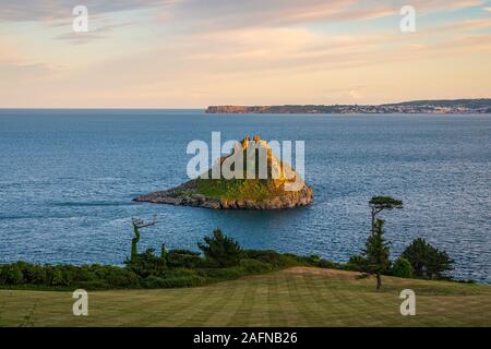 Thatcher Rock, seen from Thatcher Point in Torquay, Torbay, England, UK ...
