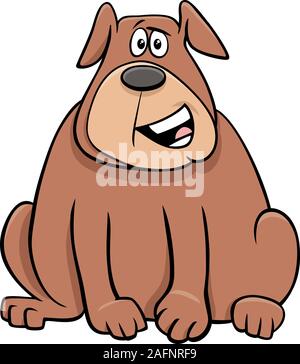Fat brown dog, illustration, vector on white background Stock Vector ...