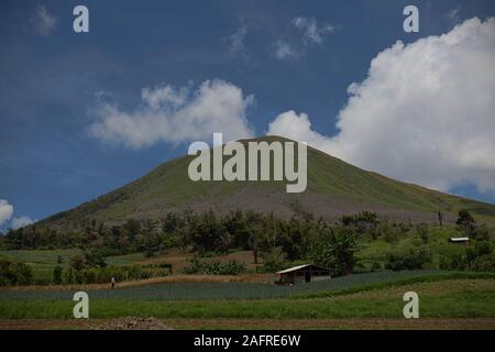 A scenery of the volcanic dome of Mount Lokon, an active volcano ...