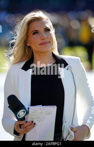 CBS Sports sideline reporter Melanie Collins during an NFL football ...