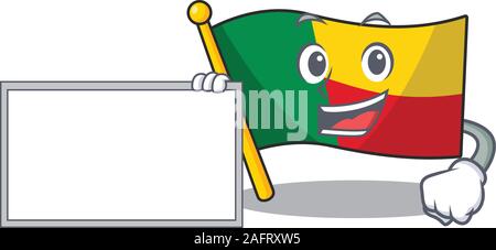 Flag benin Scroll mascot cartoon design with Wink eye Stock Vector ...