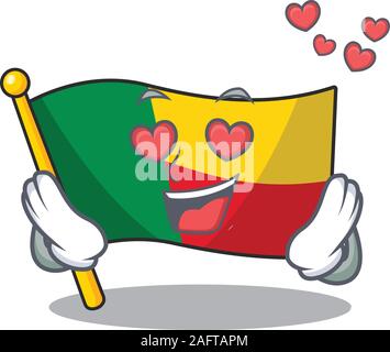 Flag benin Scroll Cartoon mascot style as a Police officer Stock Vector ...