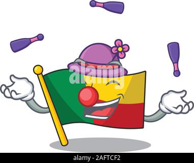 Flag benin Scroll Cartoon mascot style as a Police officer Stock Vector ...