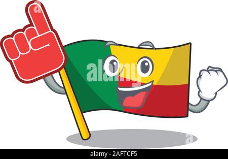 Flag benin Scroll Cartoon mascot style as a Police officer Stock Vector ...