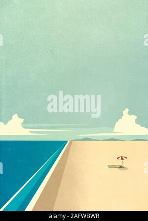 Carefree woman laying on remote ocean island Stock Photo - Alamy