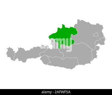 Map of Upper Austria Stock Photo - Alamy