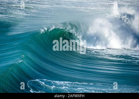 NAZARé, PORTUGAL - Dec 01, 2019: The tall wave of the Atlantic Ocean ...