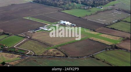 Aerial view of Bagby Airfield near Thirsk, Nth Yorkshire. This is a ...