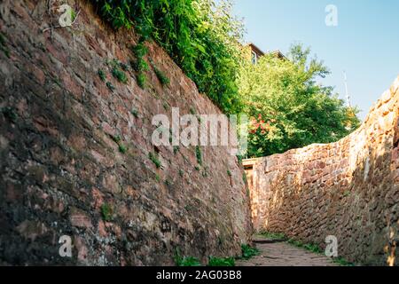 Germany, Philosopher Walk in Heidelberg city or Philosophenweg. Stone ...