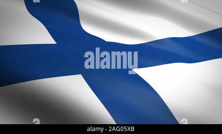 Finland flag - realistic waving fabric flag Stock Photo - Alamy