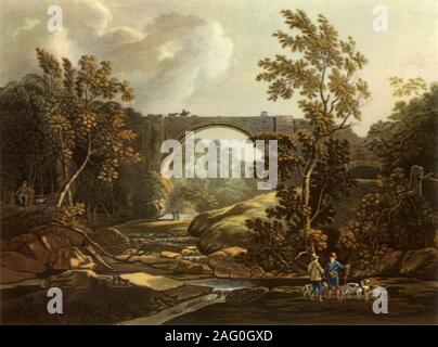 The Causey Arch, the oldest surviving railway bridge in the world. Near ...