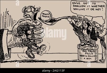 The "Big Four" at Versailles peace treaty, 1919. From left, Lloyd ...