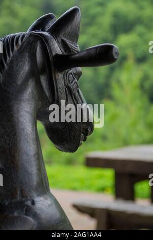 isolated horse toy rocker rocking boy lad male youngster blue humans ...