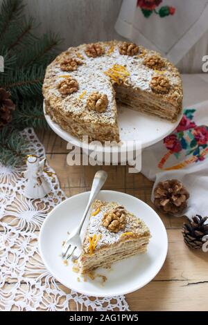 Walnut cake Julfa, a traditional Christmas dessert in Romania and ...