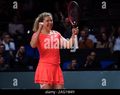 Anna-Lena Friedsam of Germany celebrates winning the doubles title at ...