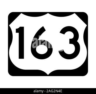 US route 163 sign Stock Photo - Alamy