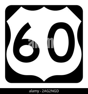Historic us route 60 sign Stock Photo - Alamy
