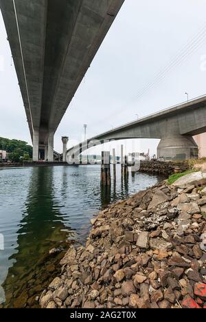Seattle, Washington: Control tower for the Spokane Street Bridge. The ...