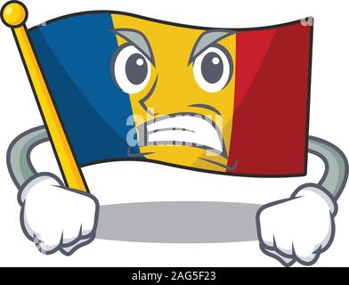 Funny face flag chad Scroll mascot design with Tongue out Stock Vector ...