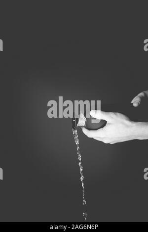 Collage of beautiful plus size woman wearing winter jacket over ...