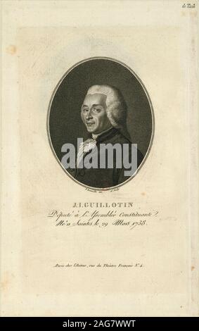 Joseph Ignace Guillotin (1738-1814), French doctor and politician ...