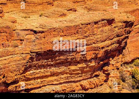 The walls at Kings Canyon are composed of layers of Mereenie and the ...