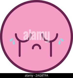 crying circle cartoon design, Kawaii expression cute character funny ...