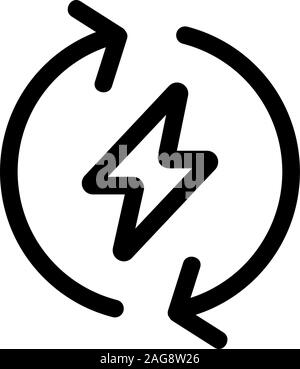 the resumption of the electricity icon vector. Isolated contour symbol ...