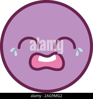 crying circle cartoon design, Kawaii expression cute character funny ...