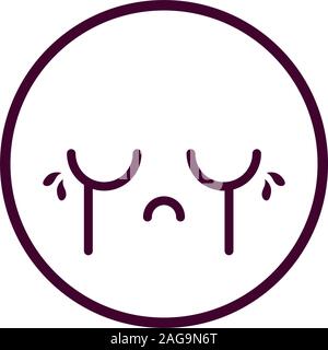 crying circle cartoon design, Kawaii expression cute character funny ...