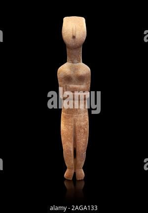 Female statue of the Early Cycladic folded-arm type. Parian marble ...