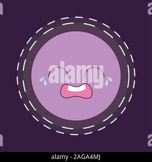 crying circle cartoon design, Kawaii expression cute character funny ...