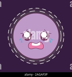 scared circle cartoon design, Kawaii expression cute character funny ...