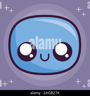 happy oval cartoon design, Kawaii expression cute character funny and ...