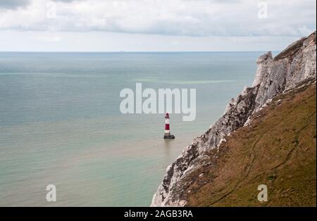 A panorama view of the Beachy Head Lighthouse in the English Channel ...