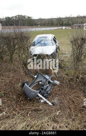 high impact collision, car crash Stock Photo - Alamy