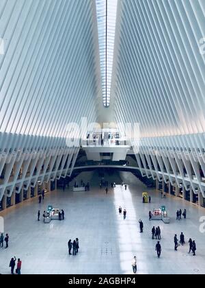A vertical shot of an abstract symmetrical interior wall of Shenzhen ...