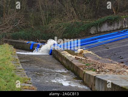 Water being pumped into the Peak Forest canal at Whaley Bridge to ...