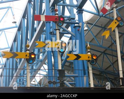 Display of Railway Signals at the National Railway Museum Stock Photo ...