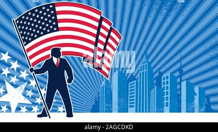 US presidential elections 2020, silhouette portraits of Joe Biden and ...