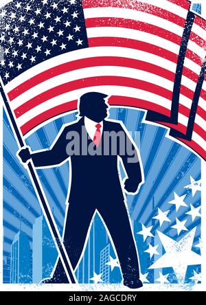 US presidential elections 2020, silhouette portraits of Joe Biden and ...