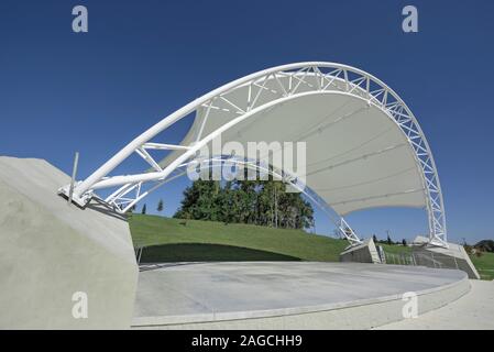 Amphitheater canopy structure constructed of tensile fabric Stock Photo ...