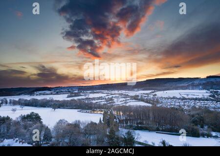Gisborough Priory at Dawn in Winter Snow, Guisborough, North Yorkshire ...